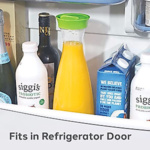 Oggi Carafe, 1.6-Liter, Clear, Black Lid