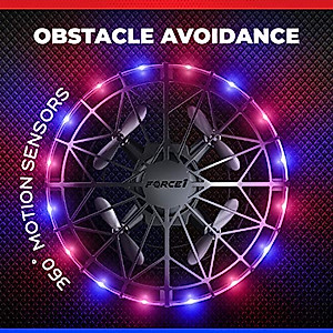 Force1 Scoot LED Hand Operated Drone for Kids or Adults - Hands Free Motion Sensor Mini Drone, Easy Indoor Small UFO Toy Flying Ball Drone Toy for Boys and Girls (Red/Blue)