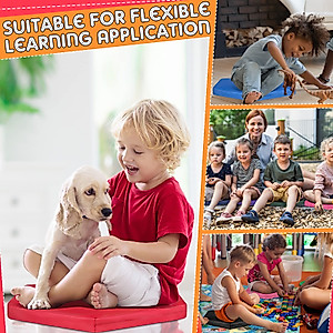 12 Pcs Floor Cushions Bulk for Classroom 15 Inch Colored Flexible Seating with Handle Soft Foam Floor Pillow Kids Floor Seats Cushion for Kids Adults Daycare School Home Office Chair (Hexagon)