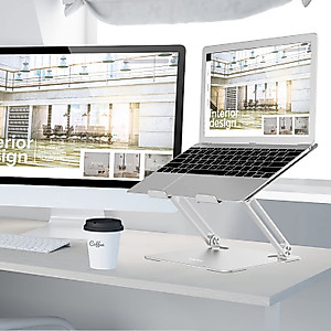 Laptop Stand for Desk, EPN Ergonomic Aluminum Alloy Laptop Holder Adjustable Height Computer Stand Notebook Riser Compatible with MacBook Pro Air, Dell, HP, Lenovo, Samsung More 9-16" Laptops-Silver