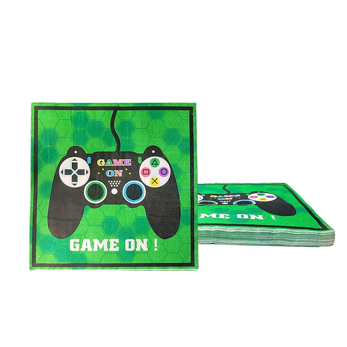 Video Games Party Tableware Supplies Set Including 20 pcs Plates, Table Cover and 20 pcs Napkins, Video Games Theme Party Baby Shower Birthday Decorations