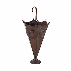 Deco 79 Metal Umbrella Stand, 13" x 13" x 28", Brown