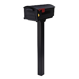 Gibraltar Mailboxes Patriot Large Capacity Rust-Proof Plastic Black, Post-Mount Mailbox, GMB515B01