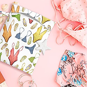 zcyxuuw Wet Bag, Wet Dry Bag, Wet Bag for Swimsuit, Travel, Beach, Pool, Diapers, Dirty Yoga Gym Clothes, Makeup Bag, Waterproof Reusable Beach Bag Ocean Decor Starfish Sea Horse Anchor