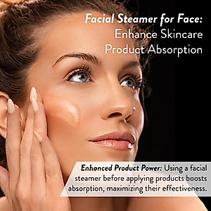 Facial Steamer SPA+ by Microderm GLO - Best Professional Nano Ionic Warm Mist, Home Face Sauna, Portable Humidifier Machine, Deep Clean & Tighten Skin, Daily Hydration for Maximum Serum Absorption
