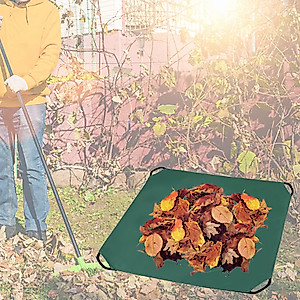 GROWORLD Leaf Tarp with 4 Handles Garden Waste Yard Tarps Extra Reinforced Corner Waterproof Reusable Durable Tarp Collector for Clean-Ups