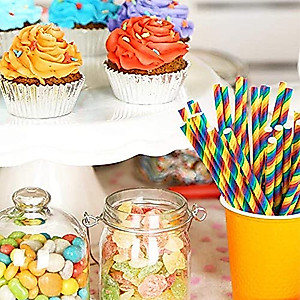 Pride Day Rainbow Paper Straws – LGBT Gay Party Supplies Decorations 120PCS