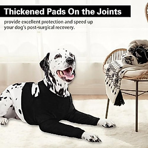 Yoolhamy Dog Leg Recovery Sleeve, Dog Front Leg Elbow Protector, Dog Recovery Suit After Surgical Wound Protector to Prevent Licking Bite Cone Collars Alternative (Black, 3XL)