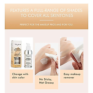 1 PC Spf15 TLM HD Full Coverage Foundation Moisturizer All Day Flawless Concealer Magic Cream Color Changing Foundation Liquid