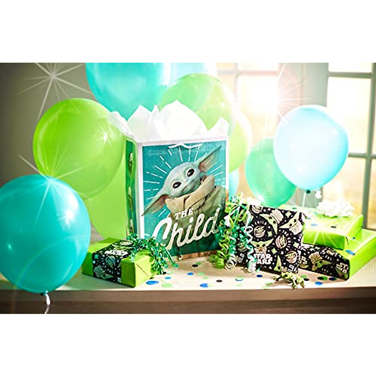 American Greetings Star Wars Mandalorian Wrapping Paper, The Child/Baby Yoda (1 Roll, 75 sq. ft.)