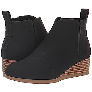 TOMS Girls Clare Fashion Boot, Black PU Nubuck, 4 big kid