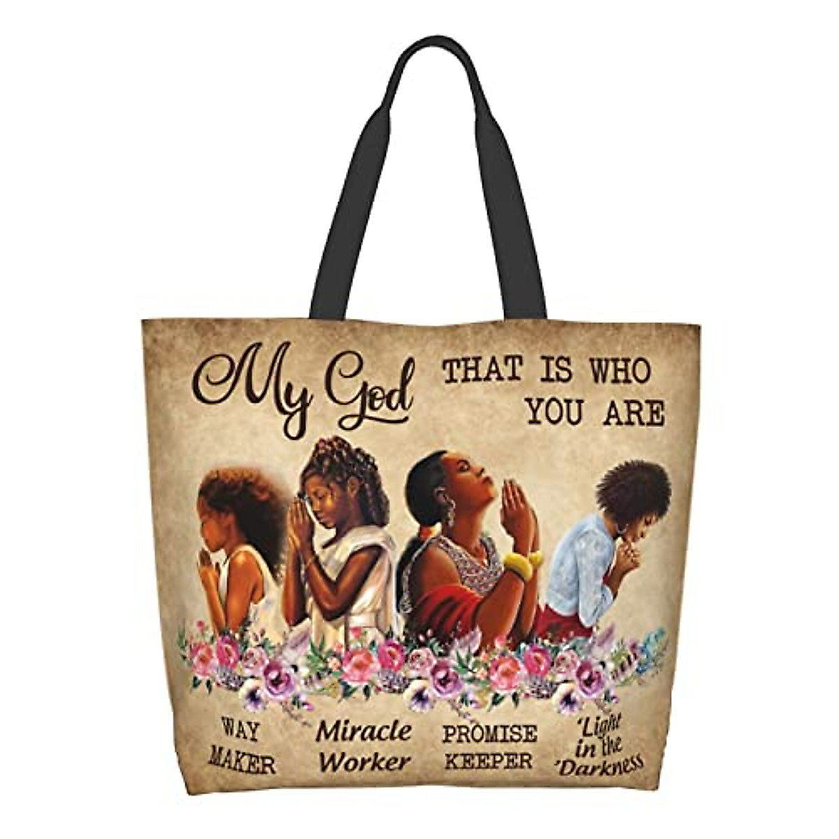 Dvczelo Tote Bag For Women African American Tote Bag Black Girl Handbag Afro Women Fashion Shoulder Bags For School Work