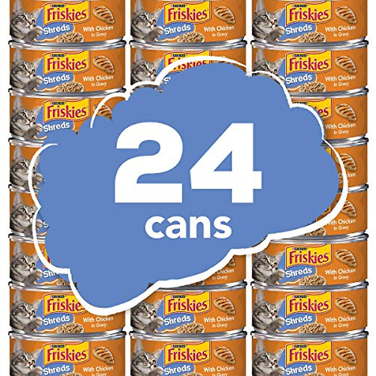 Purina Friskies Gravy Wet Cat Food, Shreds With Chicken - (24) 5.5 oz. Cans