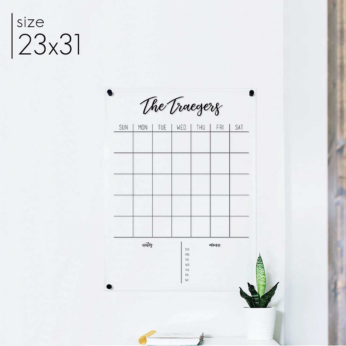Acrylic Calendar - Personalized Family Dry Erase Wall Calendar