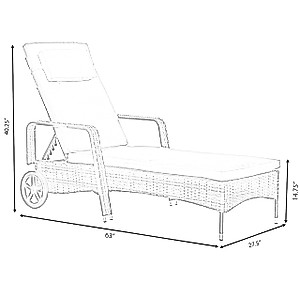 Gardenised Outdoor Weather Resistant Beach or Poolside Rattan Lounge Chair, Charcoal, Set of 2, Brown