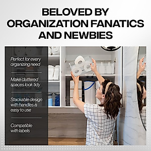 ClearSpace Plastic Storage Bins – Perfect Kitchen Organization or Pantry Storage – Fridge Organizer, Pantry Organization and Storage Bins, Cabinet Organizers