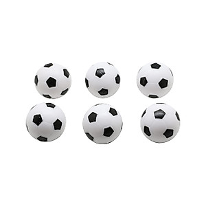 Hathaway 6-Pack Replacement 35-mm Regulation Sized ABS Foosballs for Game Room Arcade Table Soccer, White/Black, (BG50380)