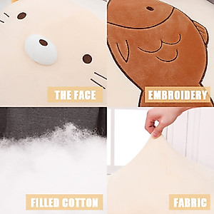 MMguai 24" Cute Big Cat Plush Soft Body Pillow Kitten plushies, Large Fat Cat Stuffed Animals Toy Room Decor, Gift for Girls Kids Halloween, Christmas, Thanksgiving, Birthdays