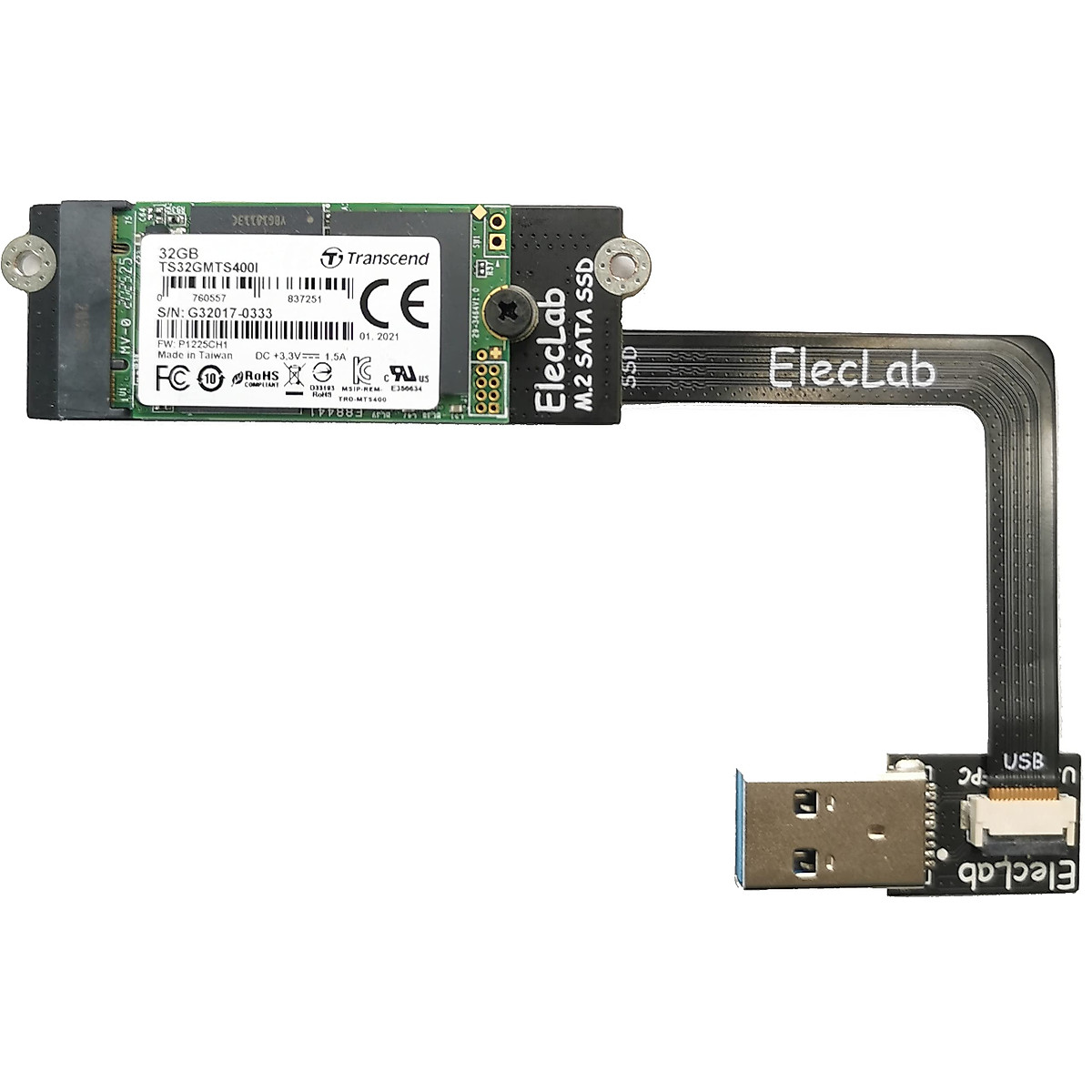 ElecLab M.2 2242 NGFF SSD USB 3.0 Adapter for RPi 4