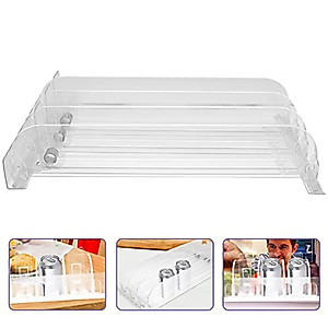 Pusher Tray Rack 3pcs Drink Organizer for Fridge Soda Can Organizer Refrigerator- Drinking Showcase Pushers Tray Rack for Supermarket 30cm
