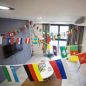AMAPON 200 Countries Flags,164 Feet World Flags,Decorations International Flags,World Party Decoration,World Cup Olympics Flags,String Flags,Bunting Banner Bar-Sports Clubs-Grand Opening