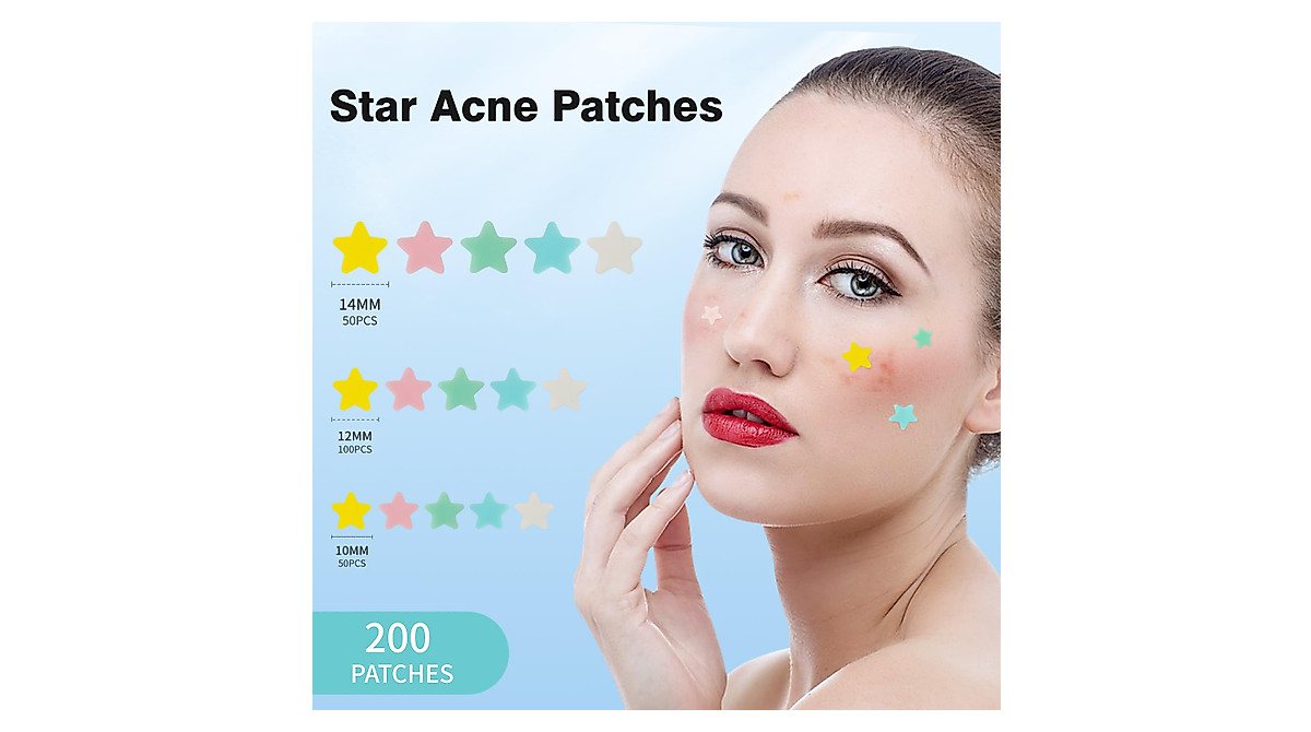 QUSTERE Acne Patches for Face | 200 Count Colorful Star Stickers