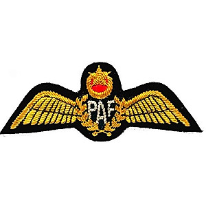 PAKISTAN AIR FORCE PILOT GOLD BULLION WIRE WING EXCELLENT QUALITY CP BRAND