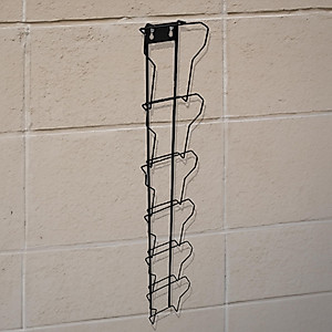 FixtureDisplays® Vertical Wall Mounting 6 Pockets 4 X 6 Greeting Card Post Card Rack 4.7 X 2.2 X 30.3 With Slight Pocket Overlap 11713-4X6-BLK-NF