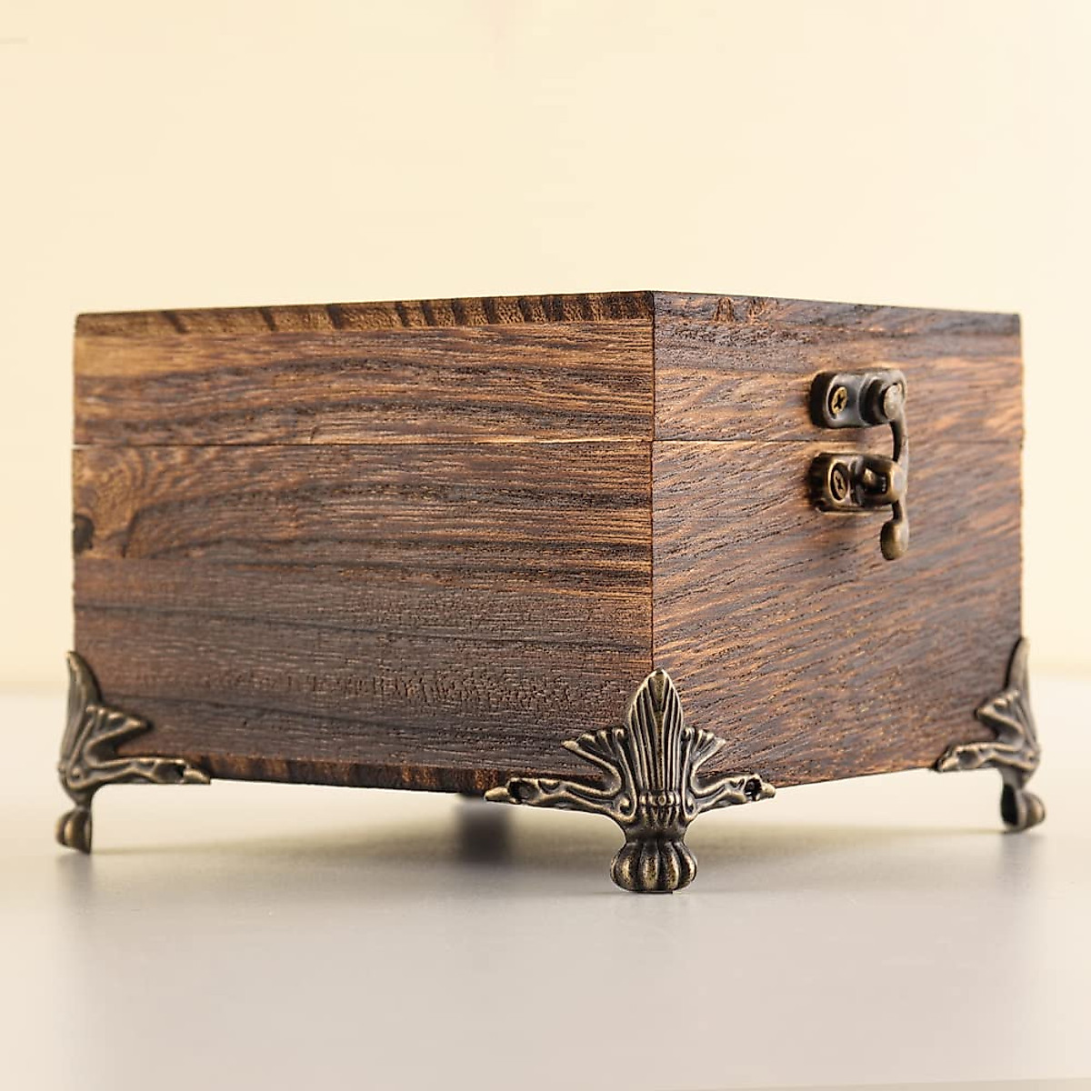 Olldag 24 PCS Antique Brass Box Legs Feet for Wood Case Jewelry Chest Storage Corner, Protector Zinc Alloy for Embossing Wooden Case Decor Cases, Cabinets (Green Bronze)