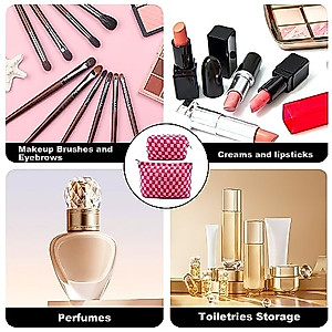 Wowang 2pcs Cute Makeup Bag Checkered Cosmetic Bag Makeup Pouch Travel Toiletry Bag for Women Aesthetic Accessories Makeup Brushes Storage Bag Organizer (Pink)