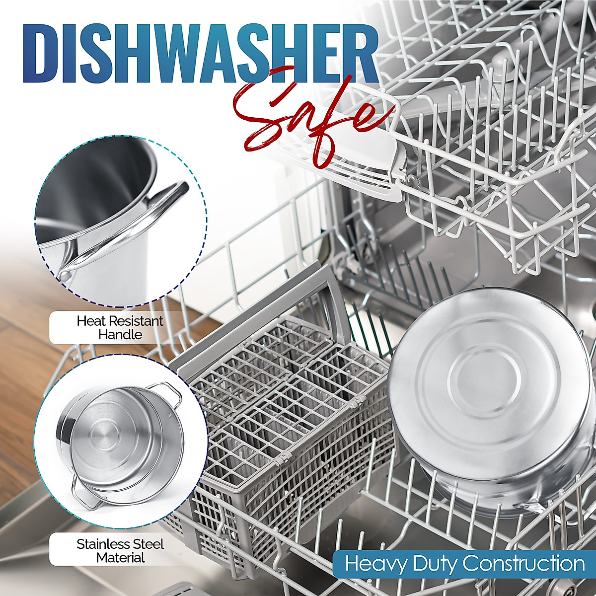 Alpine Cuisine 12 Piece Stainless Steel Stock Pot Steamer Set 6.5/9.5/12/16 Quart