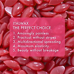 Italwax Rose - 1kg / 2.2lb - Hard wax beads for hair removal - Natural formulation ideal for all skin type - Unscented - Recommended for Bikini Area and Armpits