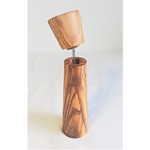 Olive Wood Mills with a Ceramic Mechanism, Grinder (Salt, Pepper, Coffee, Dried Herbs and Many Spices), Beige, 9x6.5 INCH