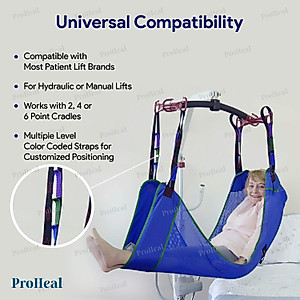 ProHeal Universal Full Body Mesh Lift Sling, XX Large, 52" x 44.5" - Polyester Slings for Patient Lifts - Compatible with Hoyer, Invacare, McKesson, Drive, Lumex, Joerns and More