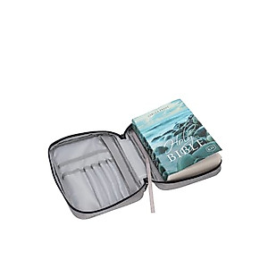 ASH CROSS Bible Cover Bag with Two Bands to Hold Bible, Handle and Zippered Pocket, Carrying Book Case, Bible Tote Bag for Fathers Mothers Mom Kids, Catholic Church, Christian Gifts