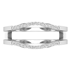 Dazzlingrock Collection Round White Diamond Contour Enhancer Stackable Guard Wedding Ring Band for Women in 925 Sterling Silver Size 7
