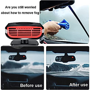 Car Heater 12V 150W Portable 3 in 1 Heating & Cooling& Air Purify Electric Fan Heater for Fast Heating Defroster Defogger Demister for Car SUV Truck （US Warehouse in Stock）