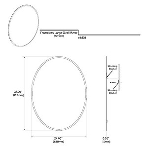 Gatco Beveled Easy Mount Mirror, 32" H x 24" W, Silver