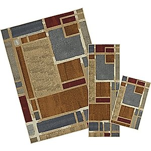Mohawk Home Soho Regnar Geometric Squares Area Rug Set, 1'6"x2'6", 1'8"x5', 5'x7', Multi