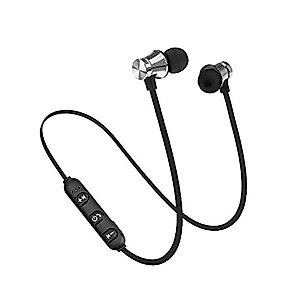Gilroy Wireless Headphones, Magnetic Bluetooth 4.2 Headphones in Ear Earbuds Stereo Earphones Silver