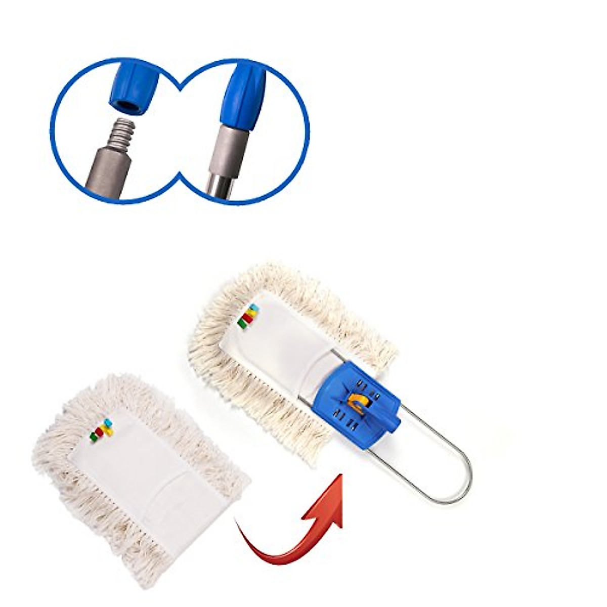 YCUTE Commercial Strength Cotton Dust Mop Refill, Thick Tufted Replacement Head for Home & Commercial Use, Fits Standard Size Mop Frame, Perfect for Hardwood, Laminate, Concrete (35")