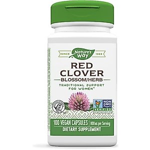 Nature's Way Red Clover Blossom Herb, Traditional Women's Health Support*, 800 mg per serving, 100 Vegan Capsules