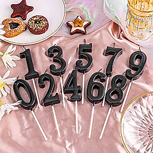 AIEX 7cm/ 2.76 Inch Cake Number Candle, Medium Size Black Numeral Birthday Candle Cake Topper Decorations for Kids Adults Wedding Anniversary Party (Number 1)