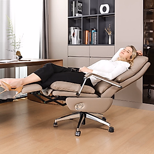 EMIAH Ergonomic Executive Office Chair Big and Tall Reclining Office Chair with Footrest and Lumbar Support Computer Rolling Desk Chair Electric High Back Comfortable Chair for Heavy People