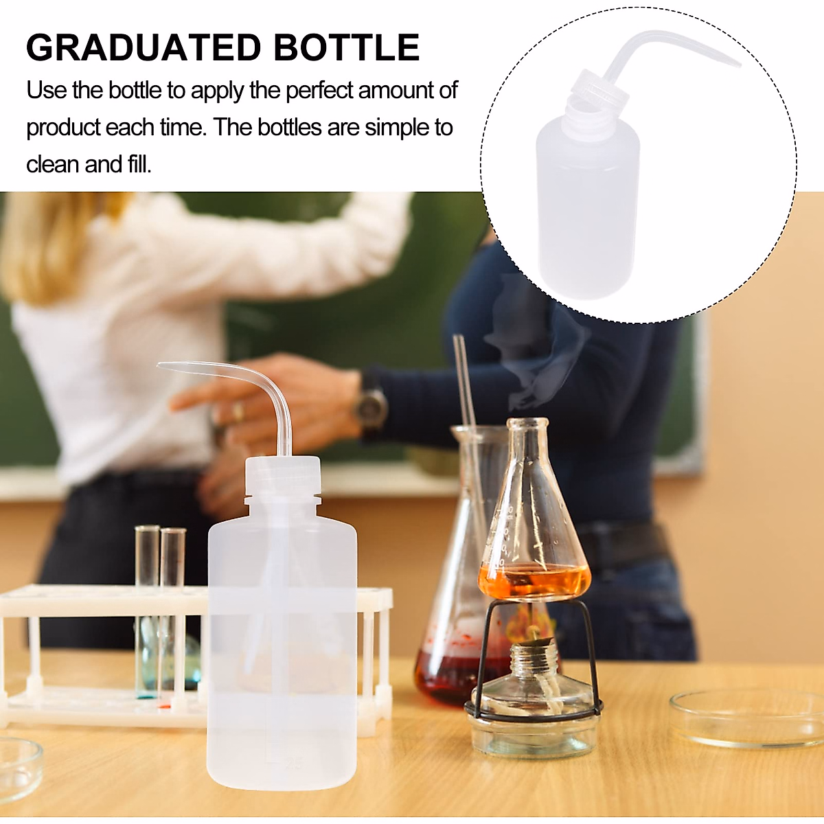 ULTECHNOVO Lab Wash Bottle 24pcs Label and Scale Tools Plastic Squeeze Mouth Supplies Bottle Ml White Squirt Refillable Ldpe, Medical Labs Cleaning Wash for Safety Labels Empty Washing