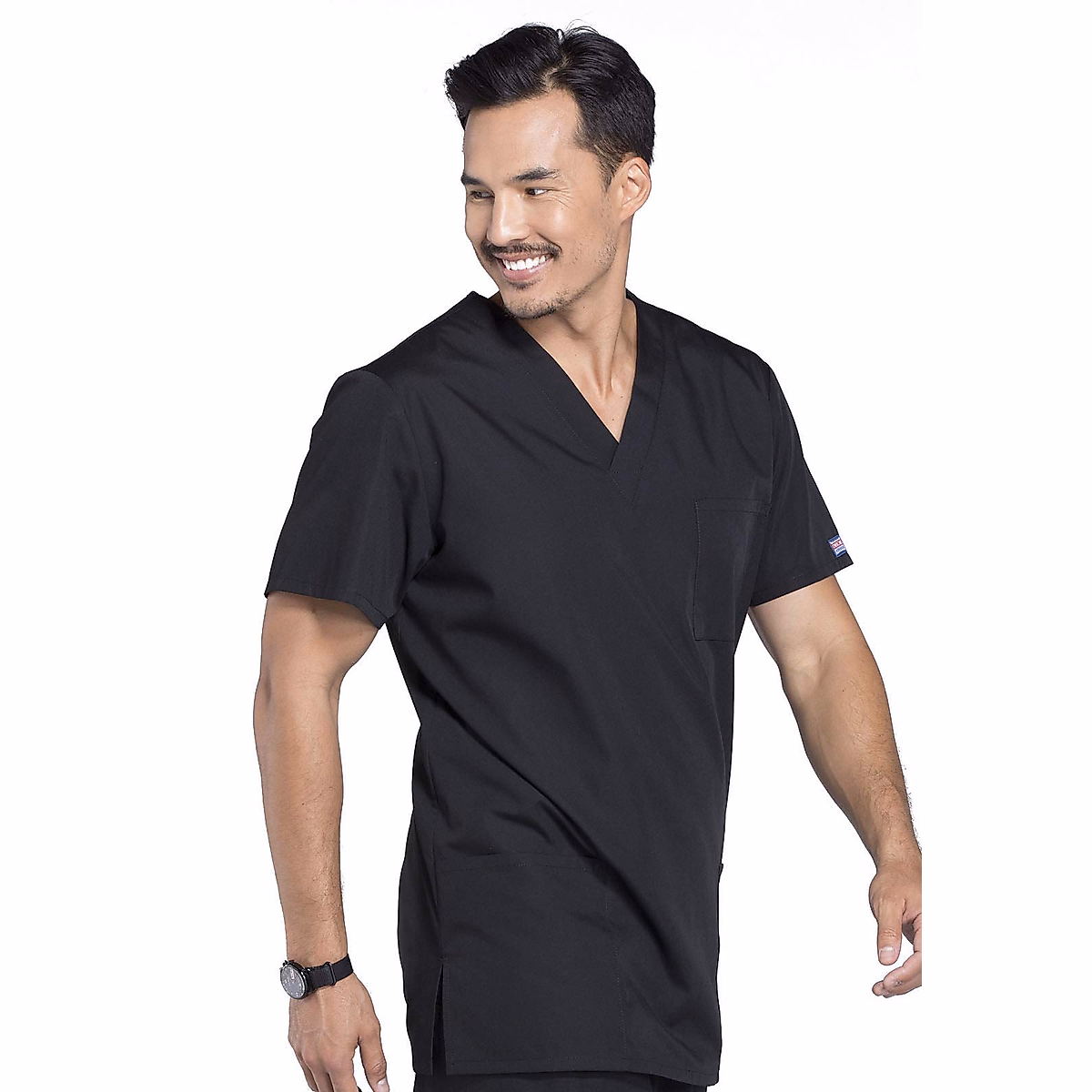 Cherokee Originals Unisex V-Neck Scrubs Shirt, Black, Medium