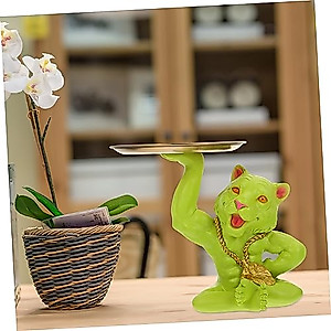 BESTOYARD 1pc Candy Plate Cell Phone Stands Stainless Steel Cake Pan Candy Necklaces Iron Serving Platter Ring Tray Dish Jewelry Tray Key Tray Decoration Animal Craft Ornament Dry Food Plate