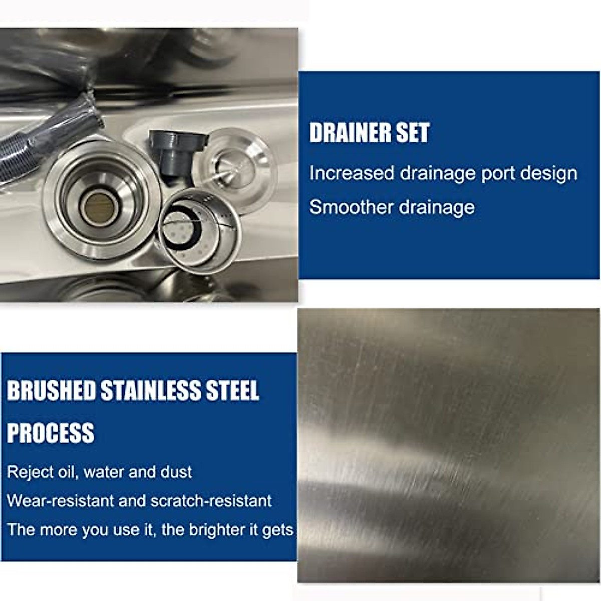 GagalU Wall Mount Utility Sink Commercial Hand Washing Basin, Stainless Steel Prep/Bar Sinks with 2 Faucet, Heavy Duty Large Kitchen Sink Laundry Station Mop Sink, for Restaurant/School/Hospital