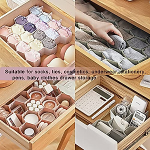 Na.c health Drawer Divider Organizer, Adjustable Honeycomb Underwear Socks Storage Organizer,Dresser Ties Clothes Closet Organizer 8pcs (white)