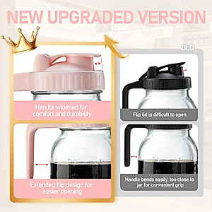 Cold Brew Coffee Maker with V-shaped Lid, 64oz Cold Brew Pitcher with Stainless Steel Filter, BPA Free Sturdy Mason Jar Cold Brew Maker for Coffee, Iced Tea, Sun Tea, Lemonade